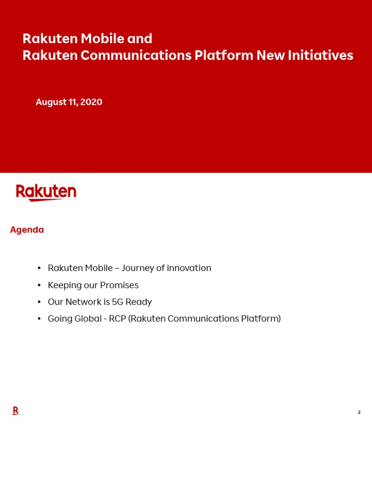 Rakuten Mobile and Rakuten Communications Platform New Initiatives ...