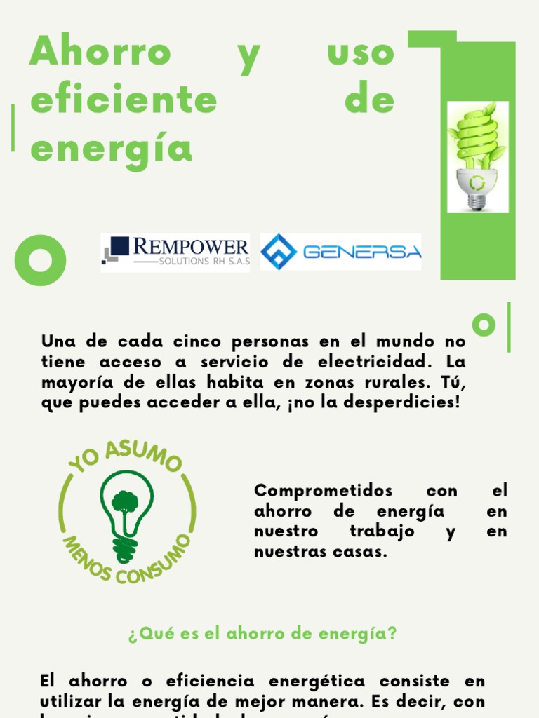 Ahorro y Uso Eficiente de Energía | PDF | Uso eficiente de energía | Encendiendo