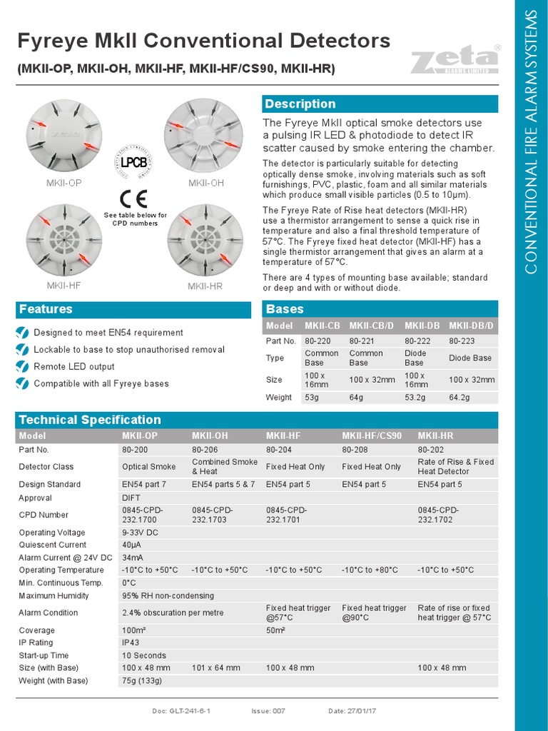 Fyreye Mkii Conventional Detectors: Description | PDF | Smoke ...