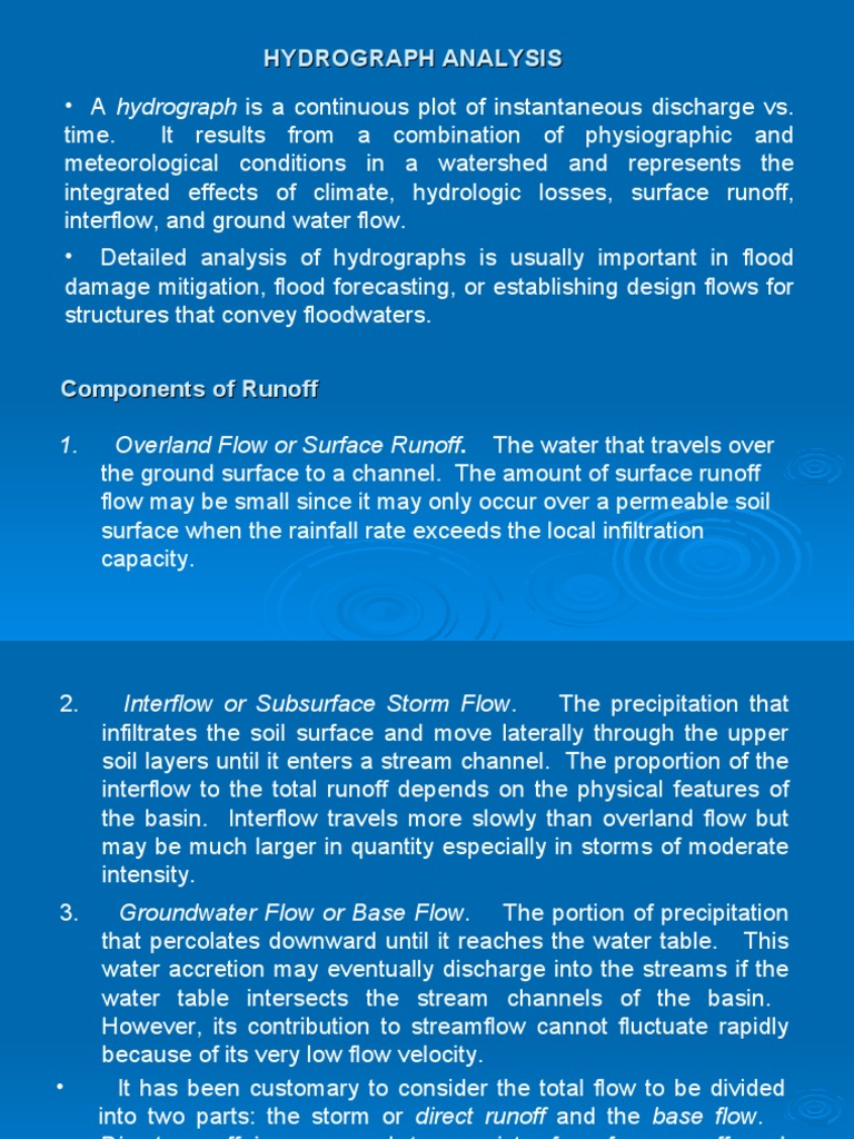 PPT#11 - Hydrograph Analysis | PDF | Surface Runoff | Flood