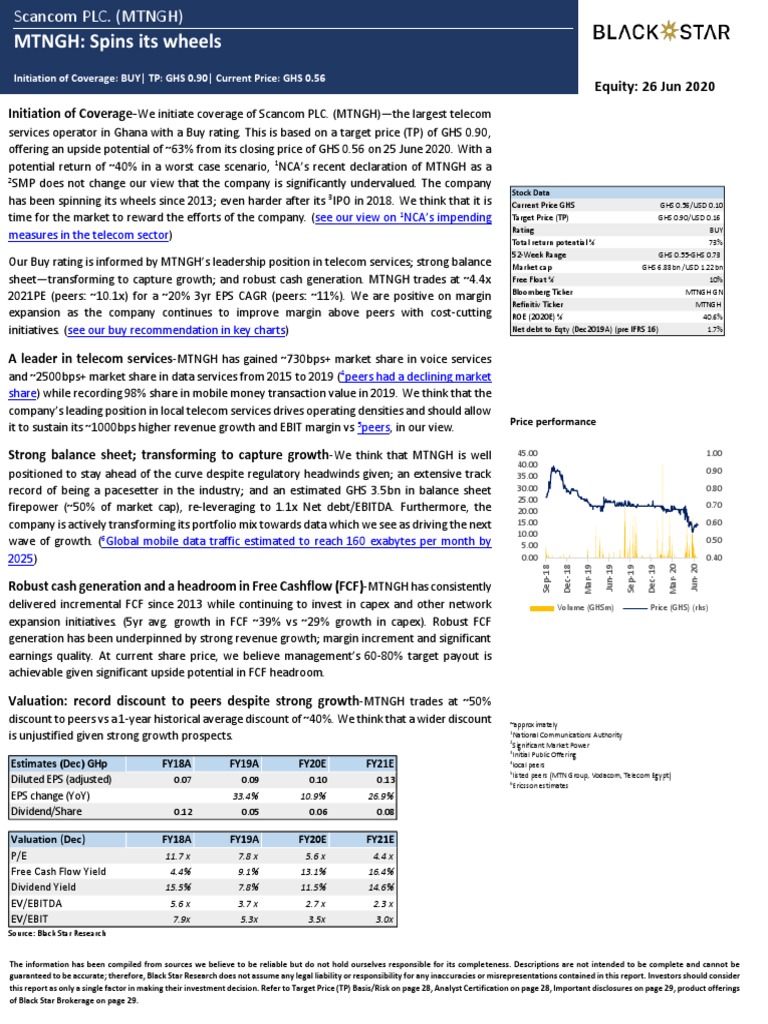 Initiation of Coverage-Scancom PLC. (MTNGH) Spins Its WH PDF | PDF ...