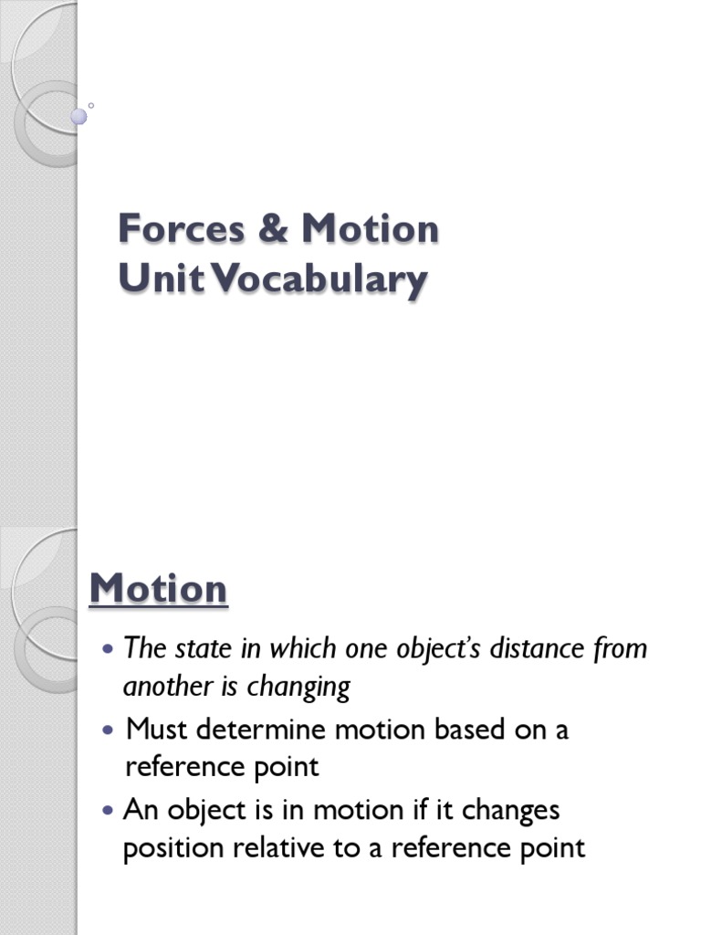 Forces Motion Vocab | PDF | Acceleration | Force