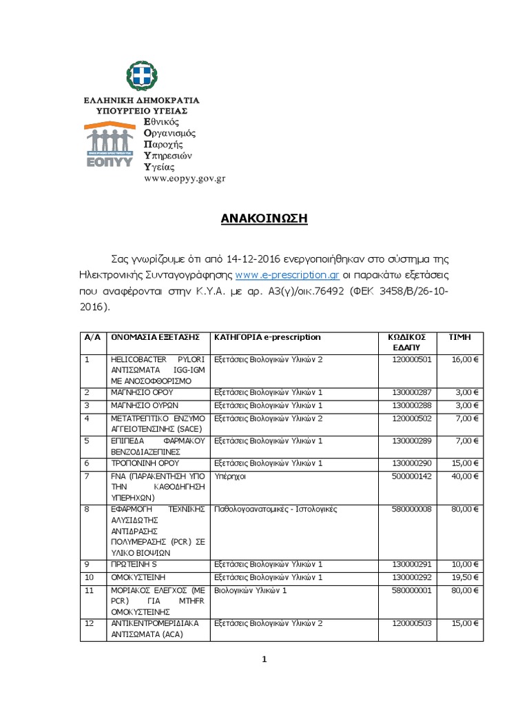 ΚΩΔΙΚΟΙ ΕΞΕΤΑΣΕΩΝ ΕΦΚΑ | PDF