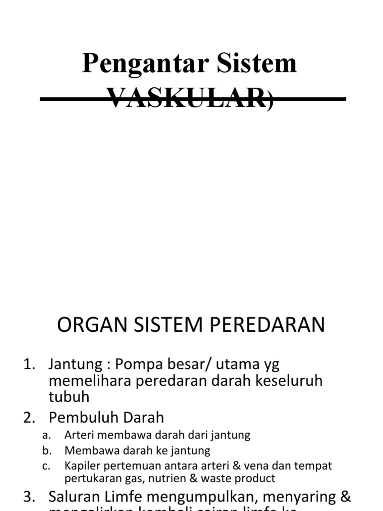 Sistem Vaskular: Struktur dan Fungsi | PDF | Sains & Matematika
