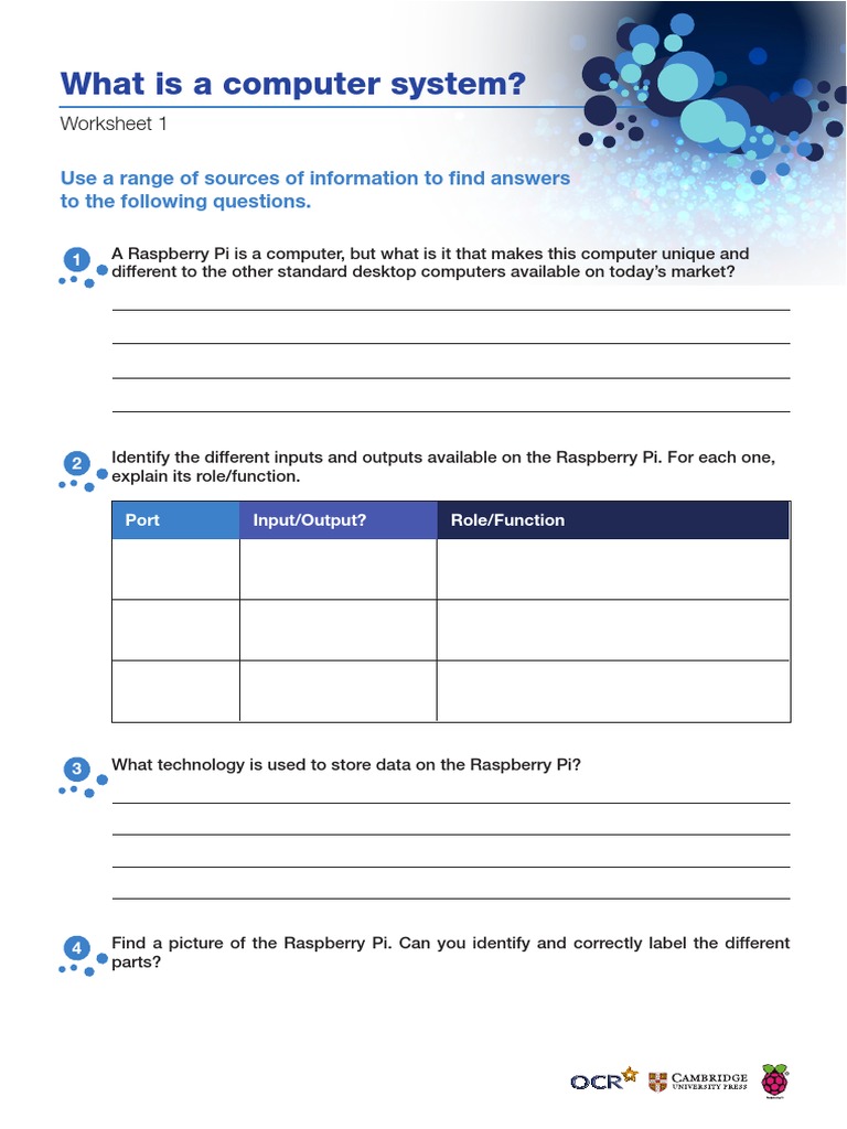 What Is A Computer System - Worksheet 1 | PDF | Games & Activities
