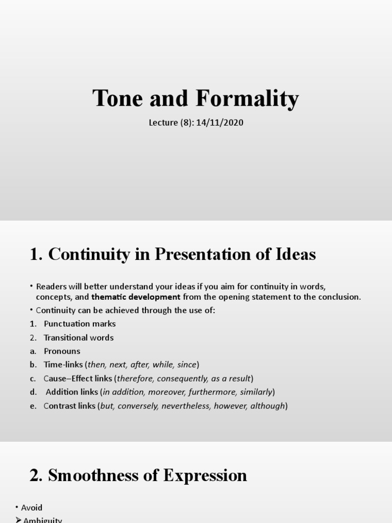 Tone and Formality | PDF | Verb | Linguistics
