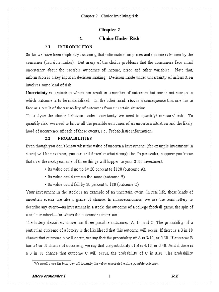 Chapt 2 MIC | PDF | Utility | Risk Aversion