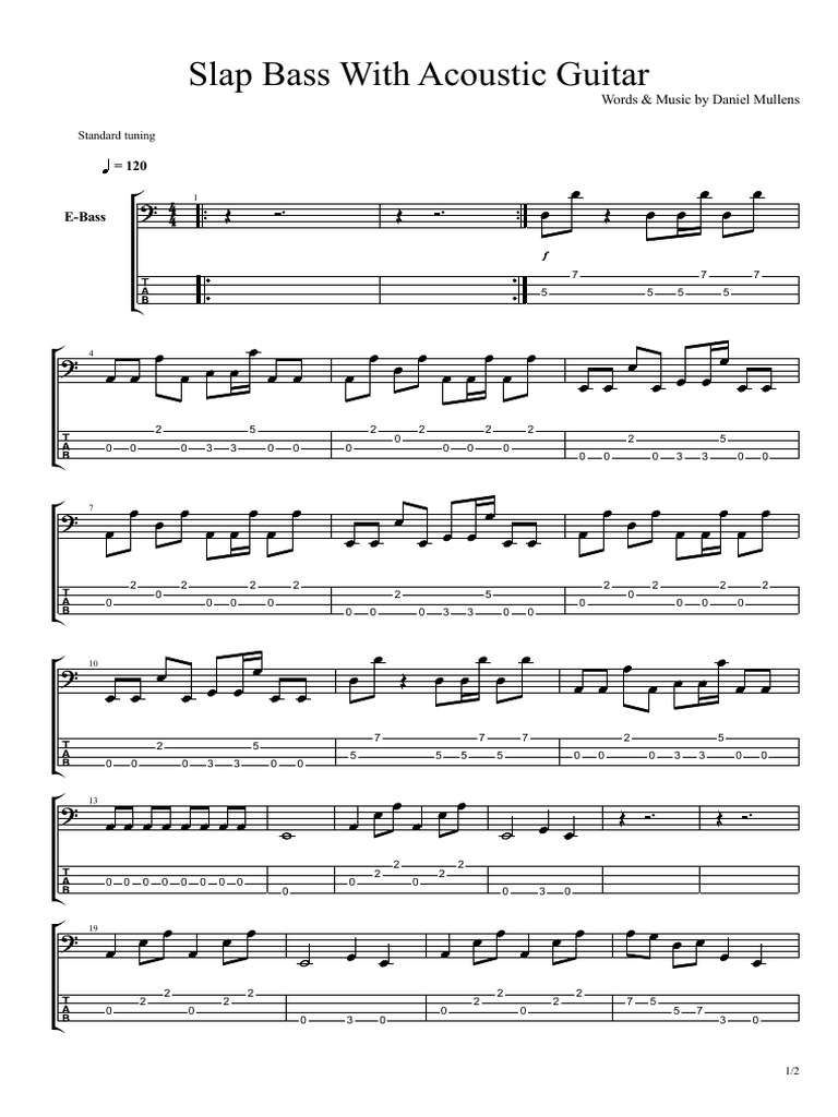 Funk Licks - Slap Bass With Acoustic Guitar PDF | PDF | Irish Musical ...