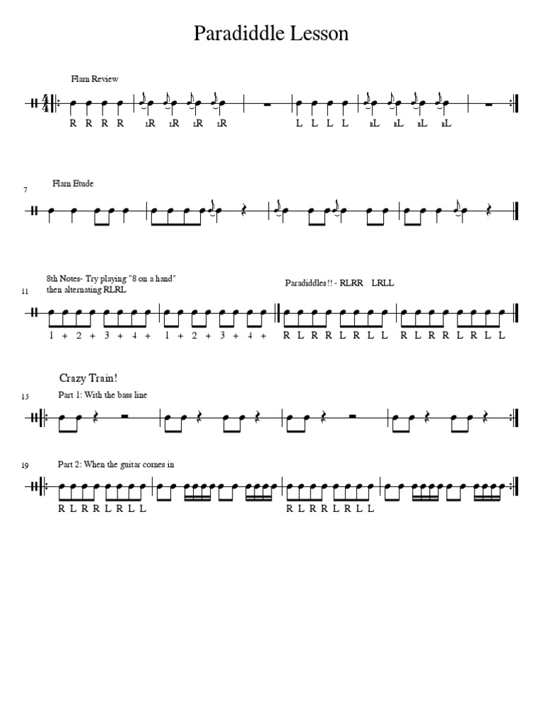 Paradiddle Lesson | PDF