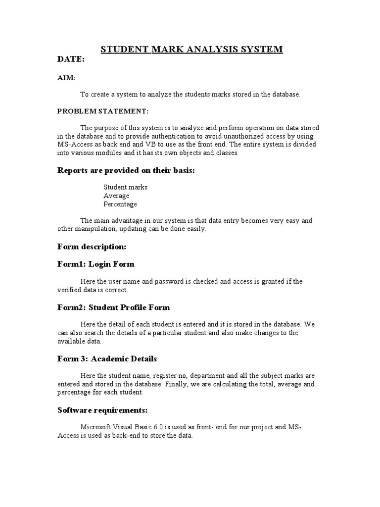 Component Diagram For Student Mark Analysis System Student-r