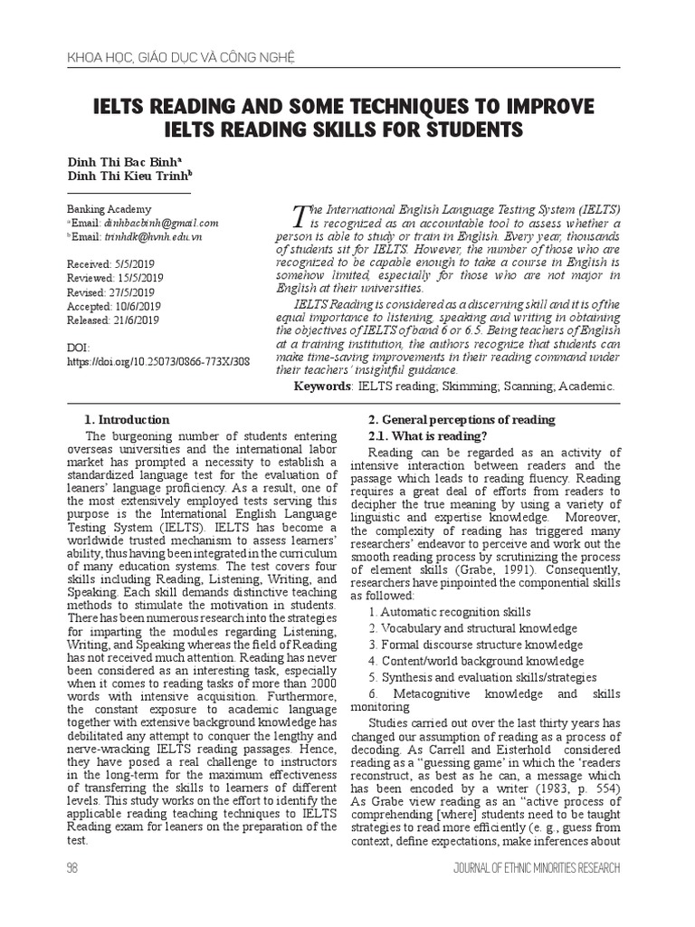 Ielts Reading and Some Techniques To Improve Ielts Reading Skills For ...