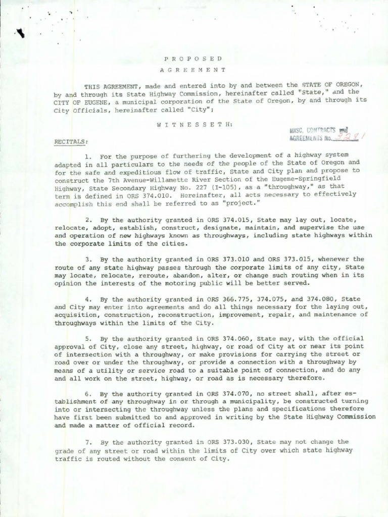 Proposed Agreement 1971 PDF | PDF | Easement | Covenant (Law)