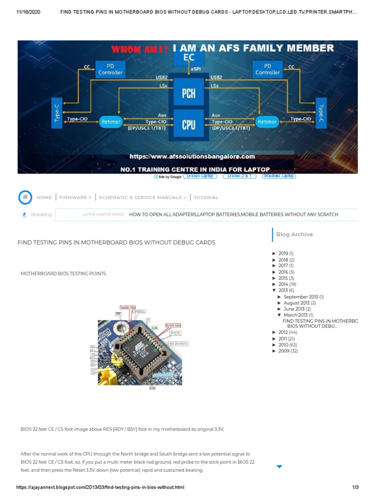 Find Testing Pins in Motherboard Bios Without Debug Cards PDF | PDF ...