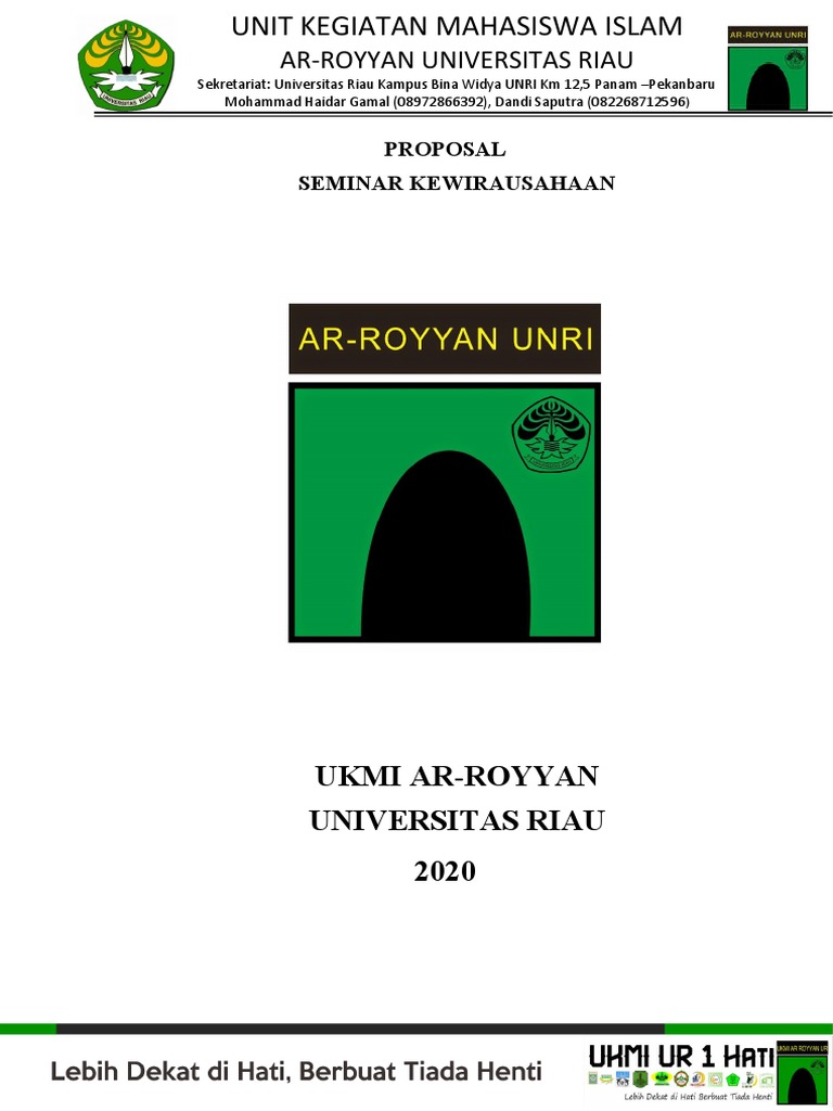 Proposal Seminar Kewirausahaan Arroyyan Unri | PDF | Pengelolaan ...