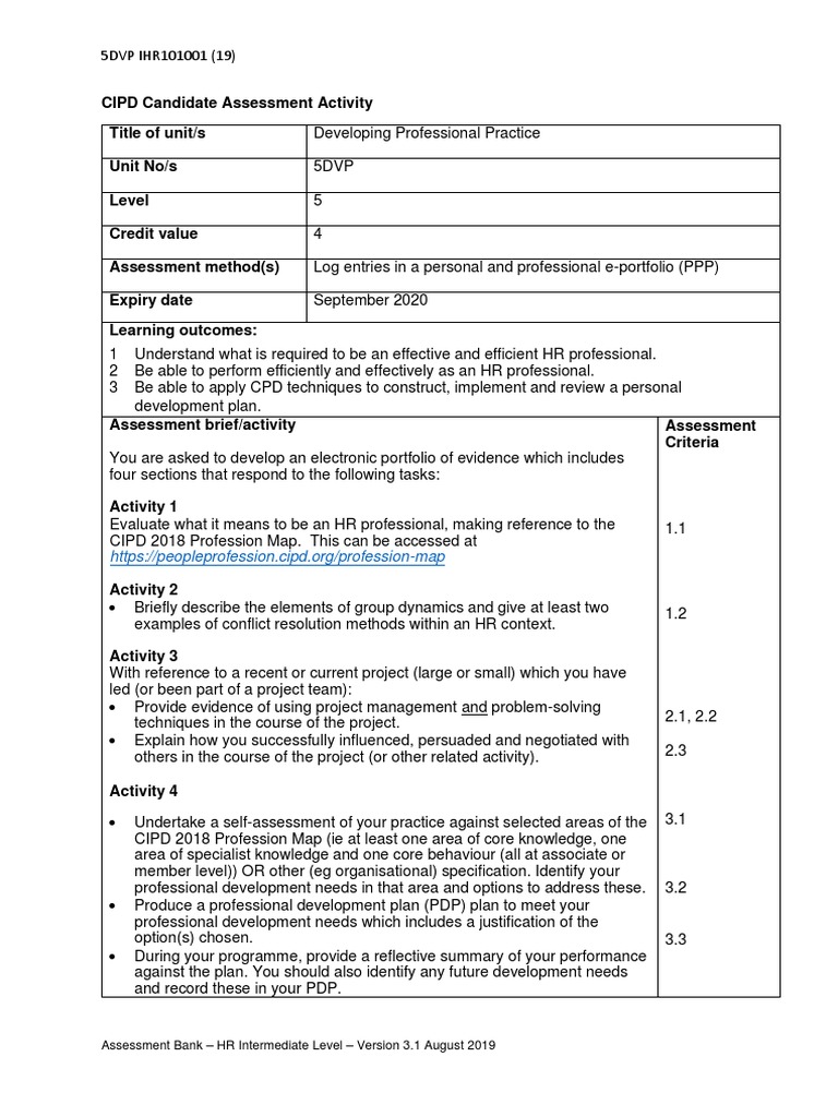 5DVP Assessment Brief PDF | PDF