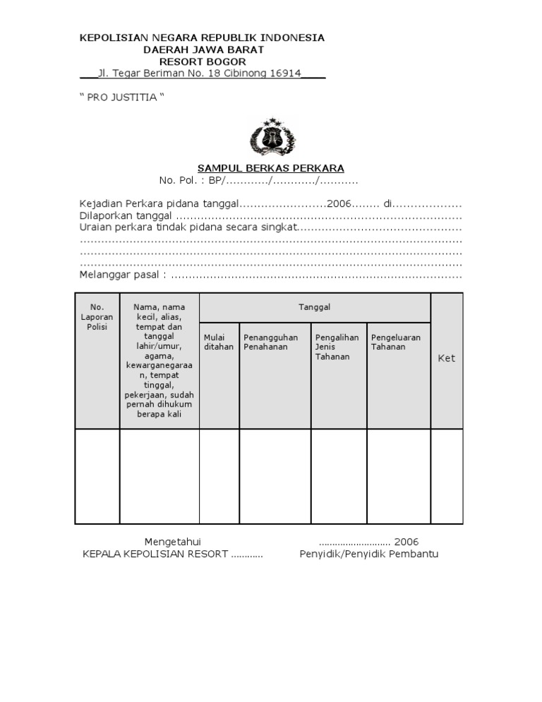 1 Sampul Berkas Perkara | PDF