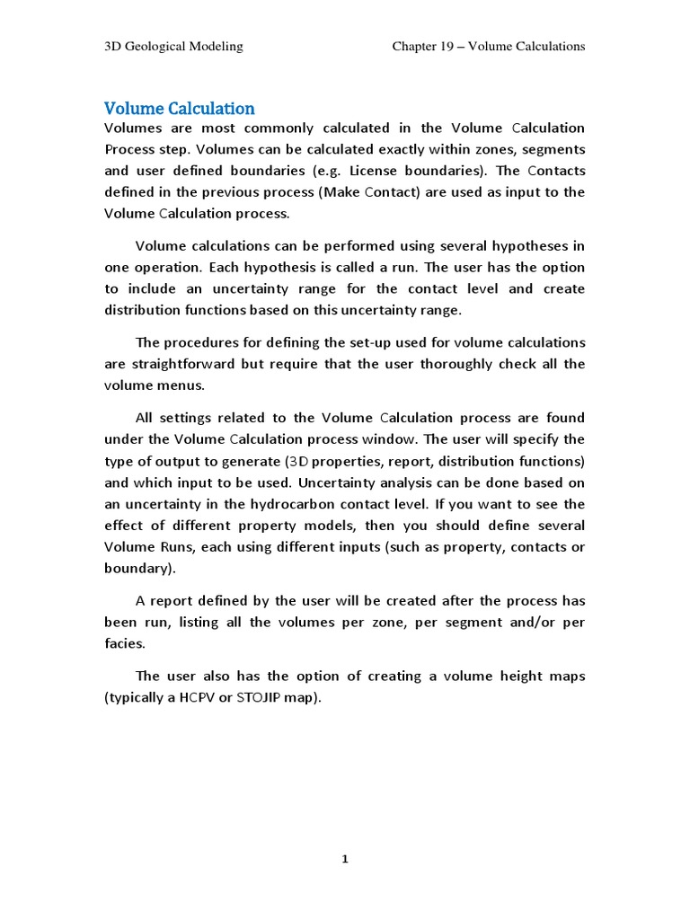 Volume Calculation: Chapter 19 - Volume Calculations 3D Geological ...