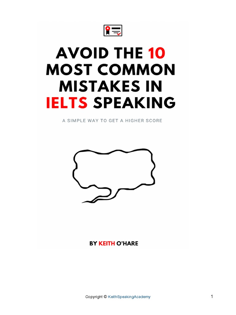 10 Most Common Mistakes in IELTS Speaking | PDF