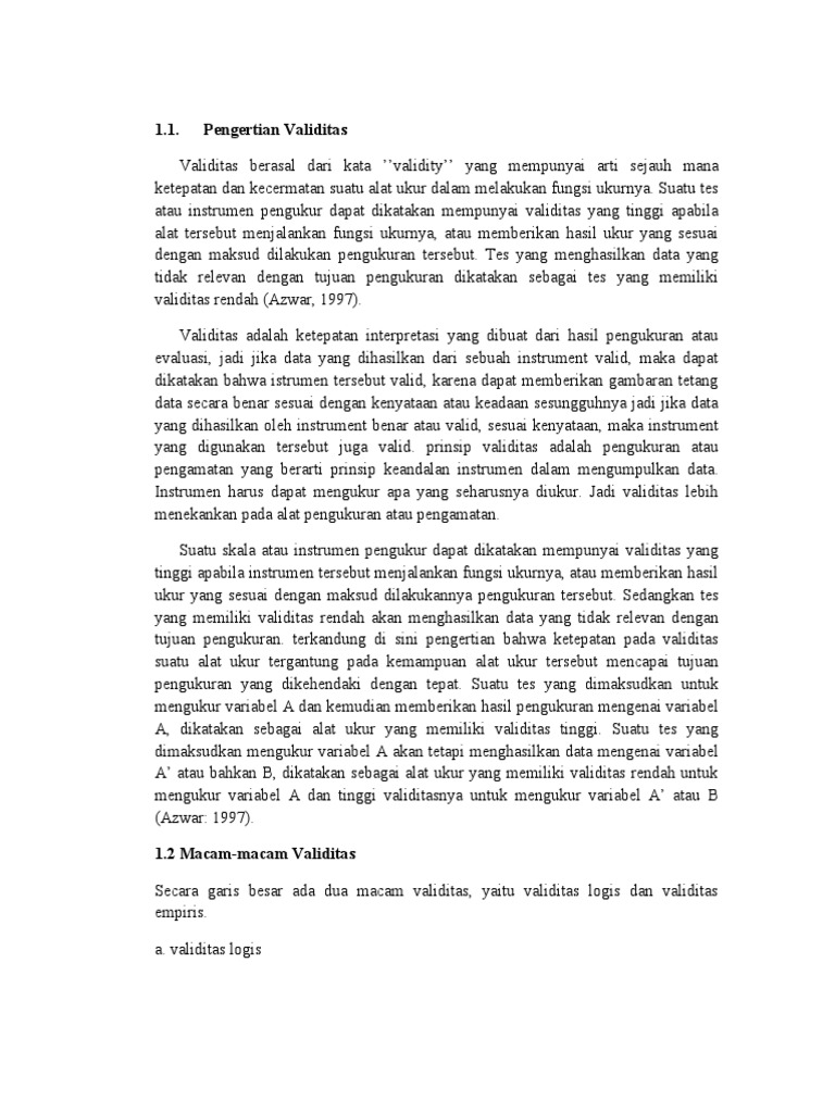 Validitas | PDF | Karier & Perkembangan