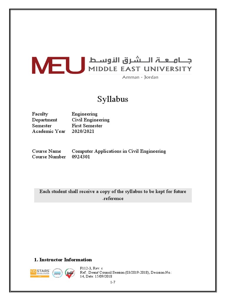 Computer Applications in Civil Engineering 2019 - 2020 2nd Semester ...