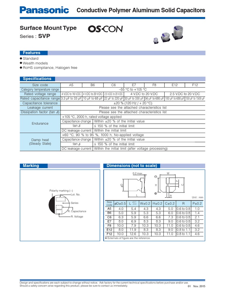 PANASONIC CApacitor PDF | PDF | Capacitor | Hertz