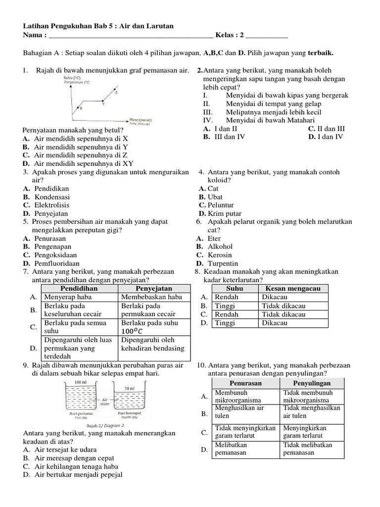 Latihan Pengukuhan Bab 5 Sains T2 PDF | PDF