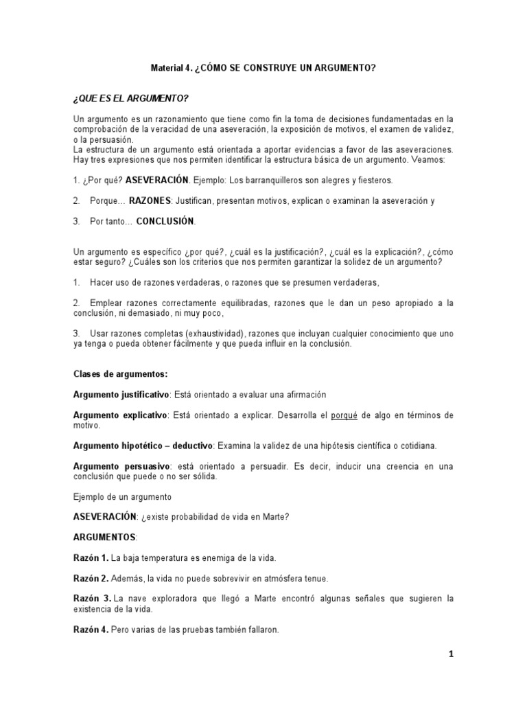 Material CÓMO SE CONSTRUYE UN ARGUMENTO | PDF | Teoría de la ...