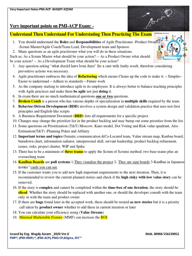 Very Important Notes For PMI-ACP Exam | PDF | Scrum (Software ...