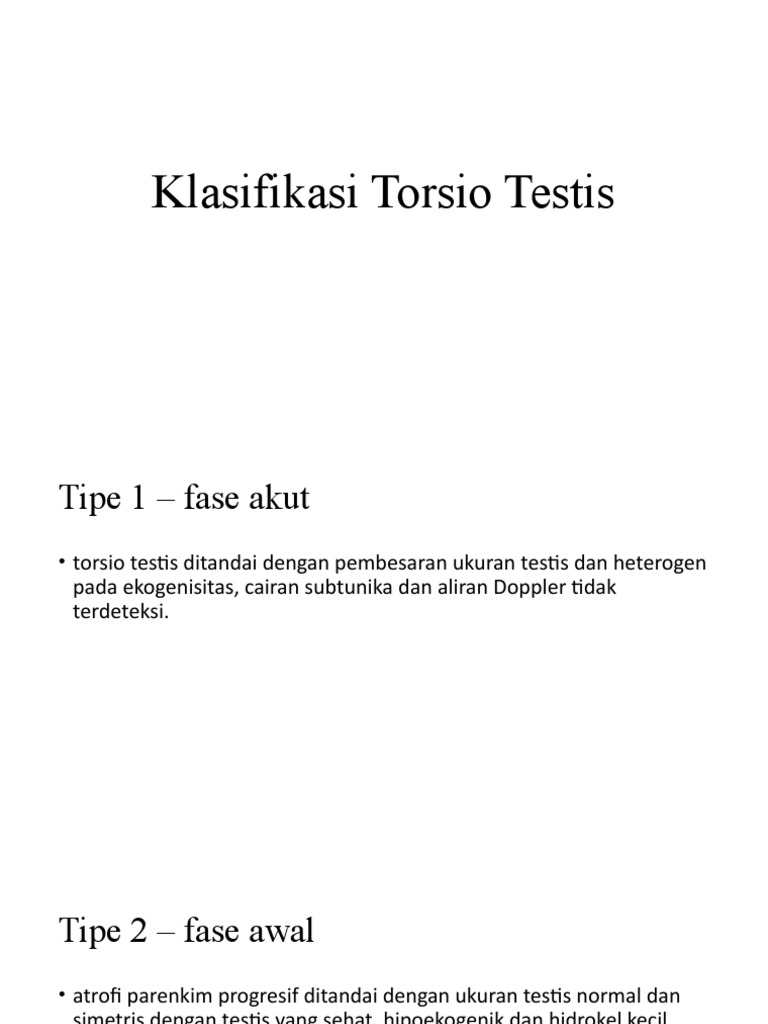 Klasifikasi Torsio Testis | PDF