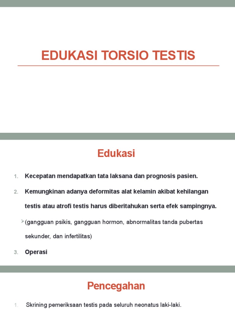 Edukasi Torsio Testis | PDF