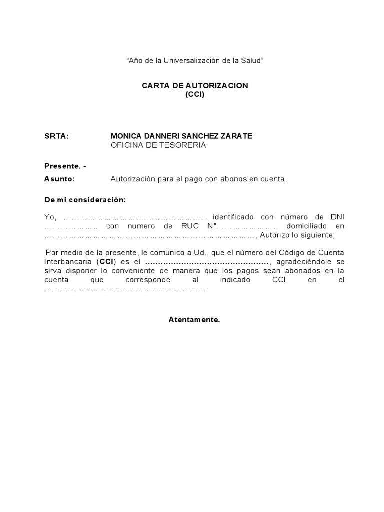 Modelo de Carta de Cci | PDF