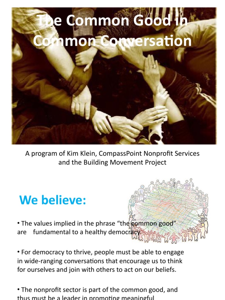 Common Good PPT - FINAL - One Hour | PDF | Career & Growth | Self ...