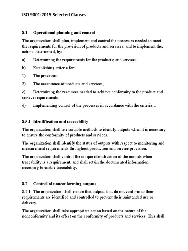 ISO 9001:2015 Key Clauses Guide | PDF | Iso 9000 | Quality Management ...