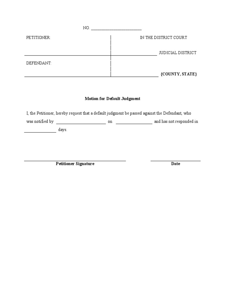 Motion For Default Judgment PDF | PDF