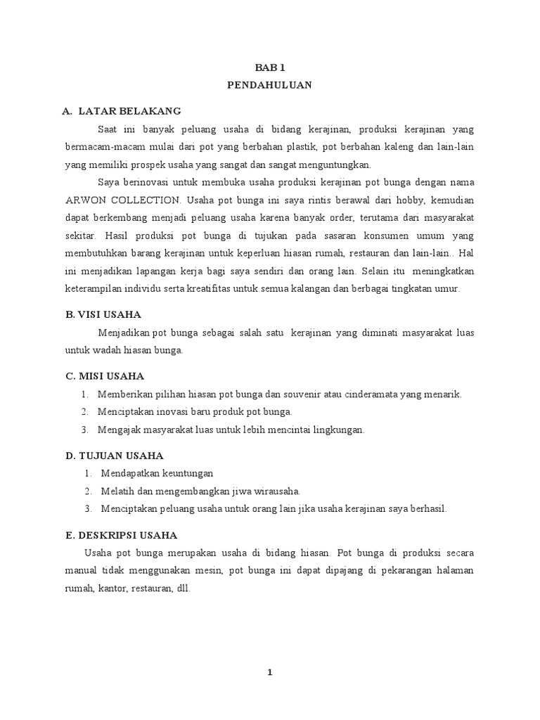 Proposal Usaha Pot Bunga | PDF