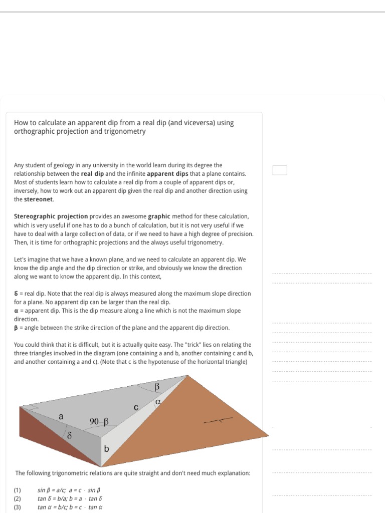 Apparent Dip PDF | PDF | Slope | Triangle