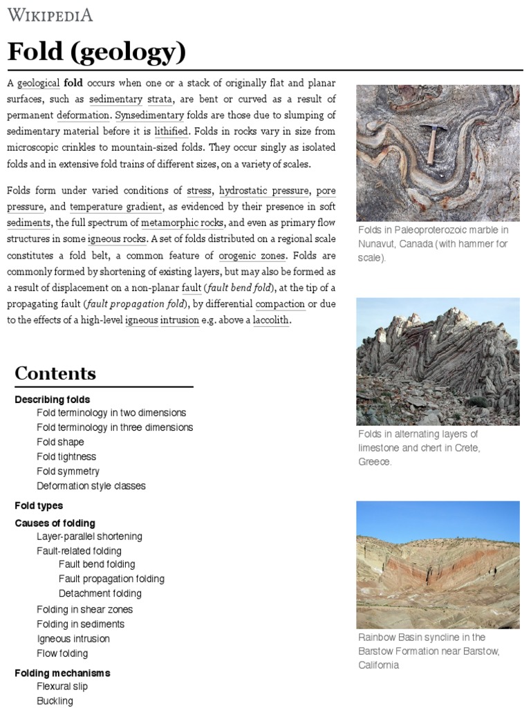 Geologic Folds Basics PDF | PDF | Structural Geology | Geology