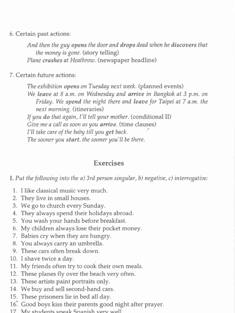 Exercitii Present Simple and Continuous | PDF