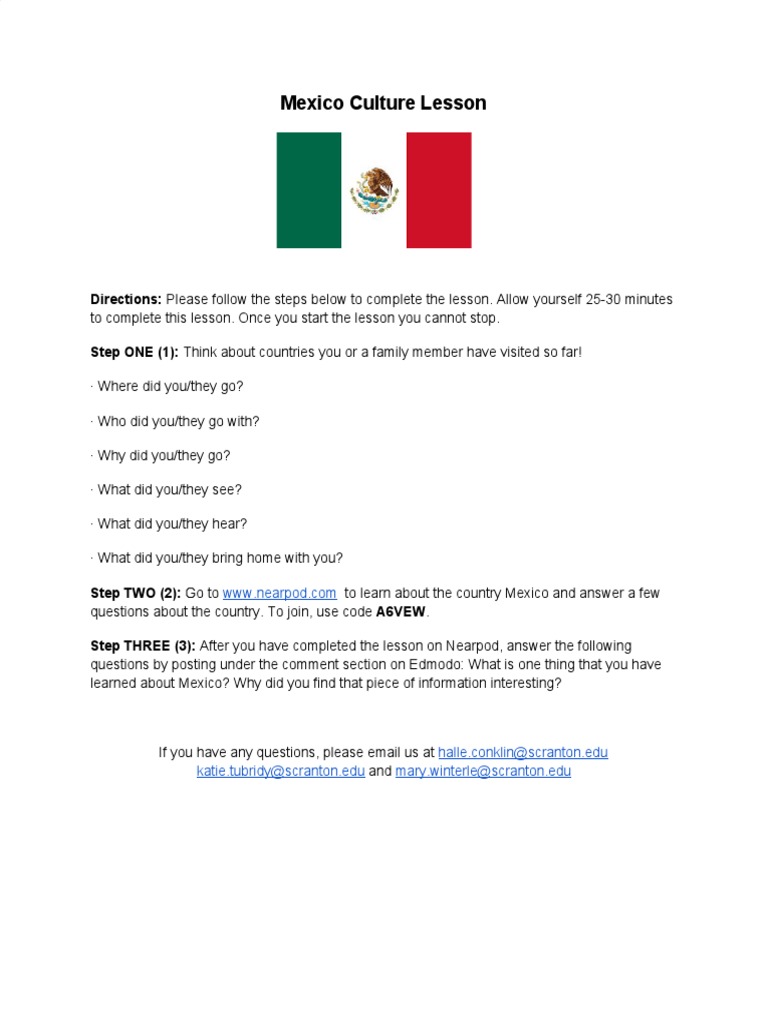 Mexico Culture Lesson Guide | PDF | Travel
