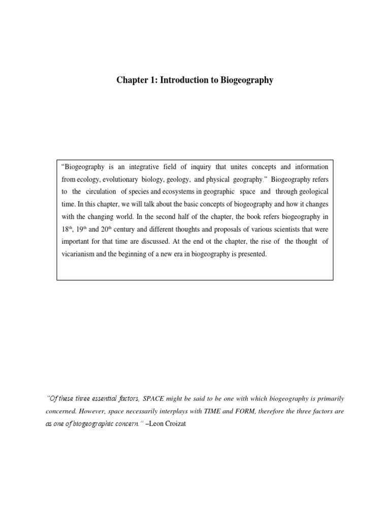 Biogeography and Biogeographical Patterns PDF | PDF | Biogeography ...