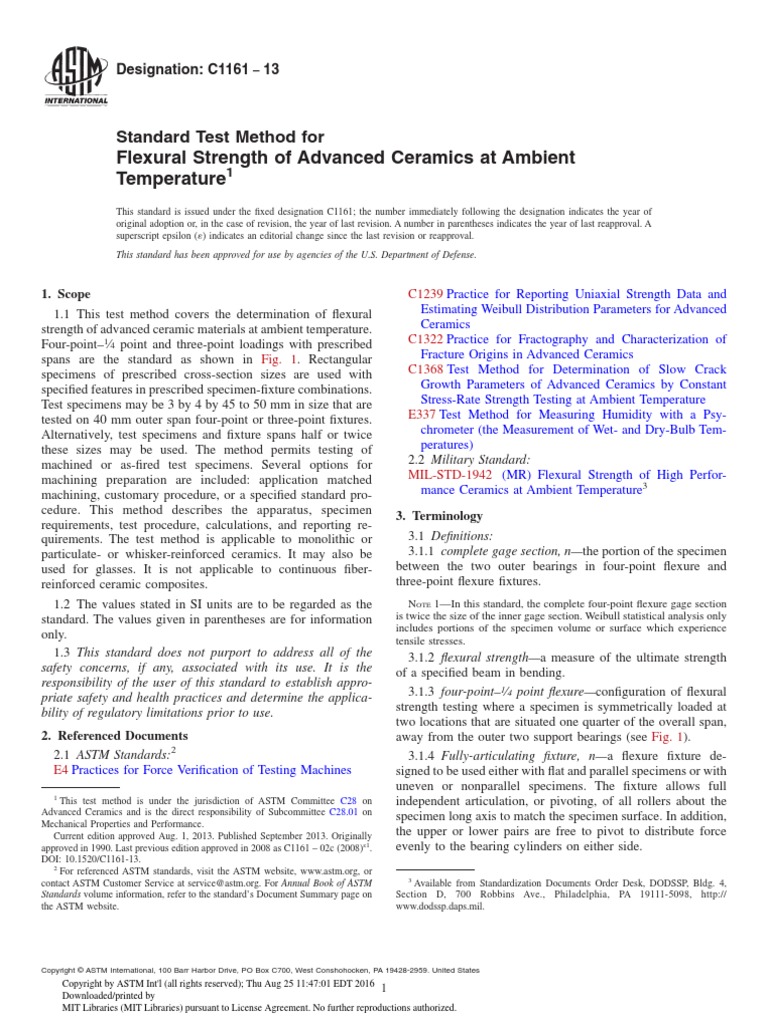ASTM C1161.31759 - Standard Test Method For Flexural Strength of ...