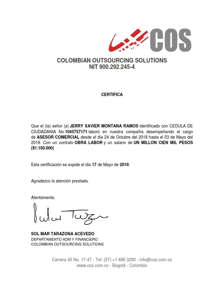 Jerry Xavier Montana Ramos | PDF