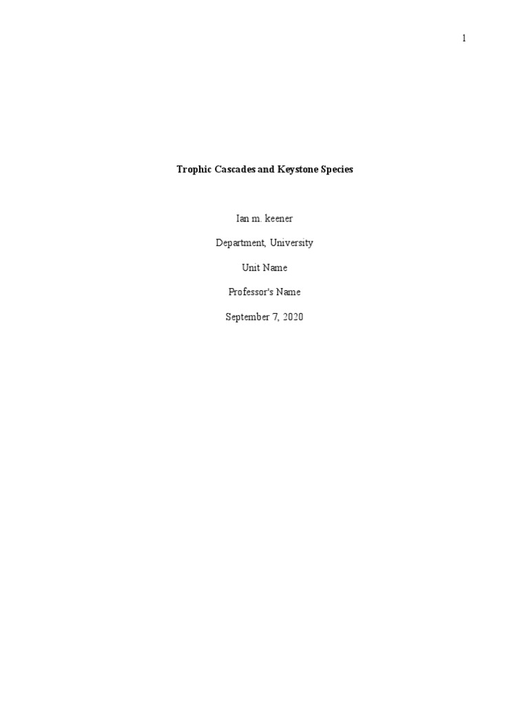 Trophic Cascades & Keystone Species Explained | PDF | Food Web | Predation