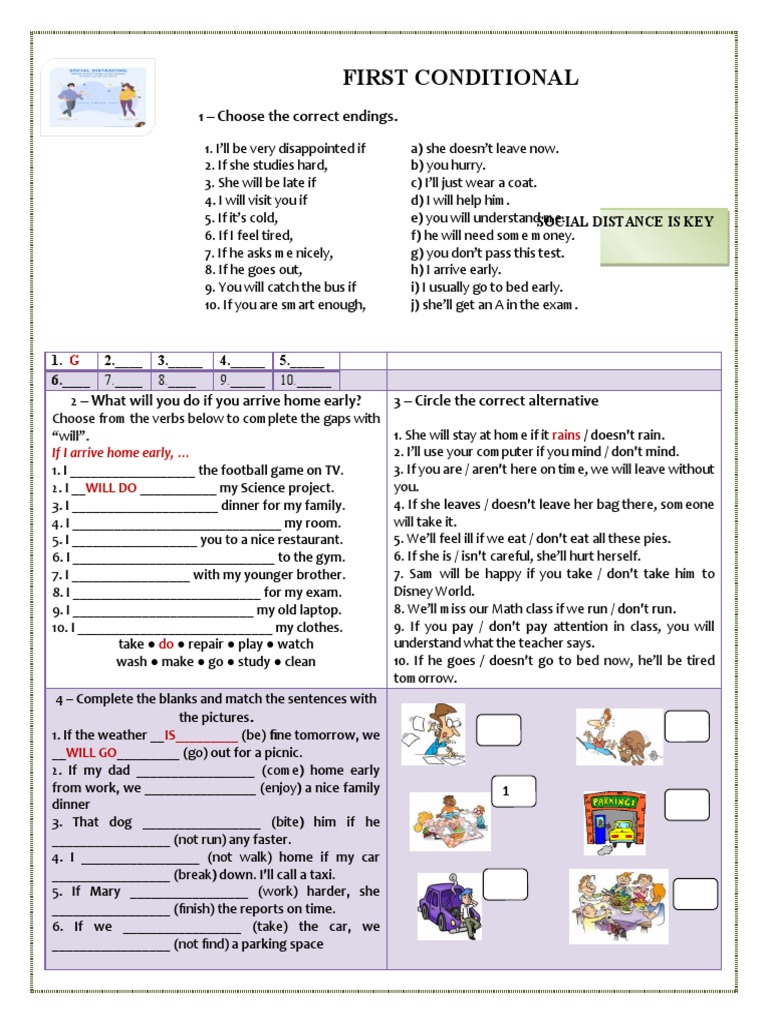 First Conditional: 1 - Choose The Correct Endings | PDF | Language Arts & Discipline
