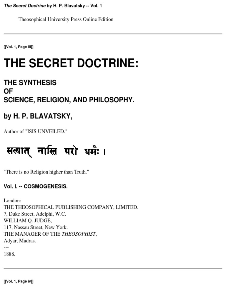 "The Secret Doctrine: Cosmogony" | PDF | Philosophy | Religion ...