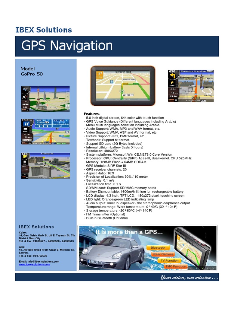 GPS Navigation: IBEX Solutions | PDF | Electronics | Media Technology