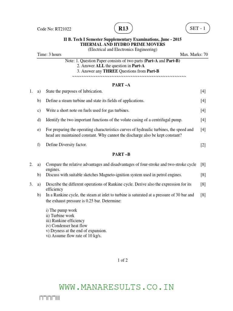 WWW - Manaresults.Co - In: II B. Tech I Semester Supplementary Examinations, June - 2015 Thermal ...