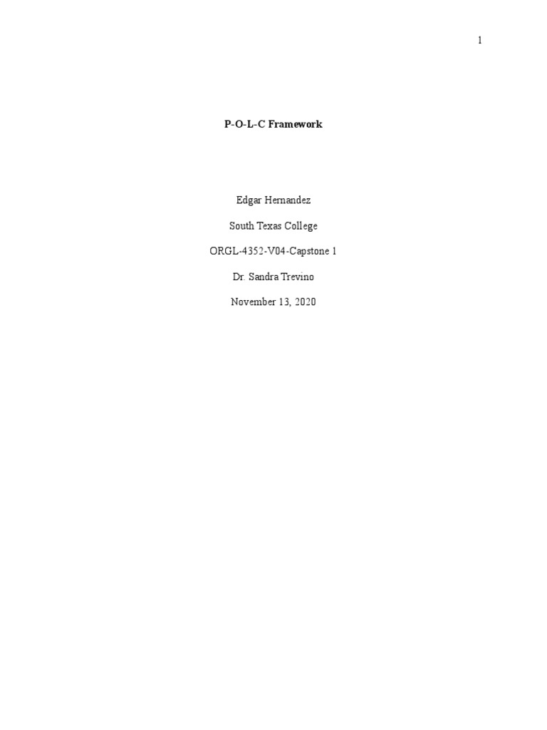 P-O-L-C Framework 1 | Download Free PDF | Leadership | Organizational ...