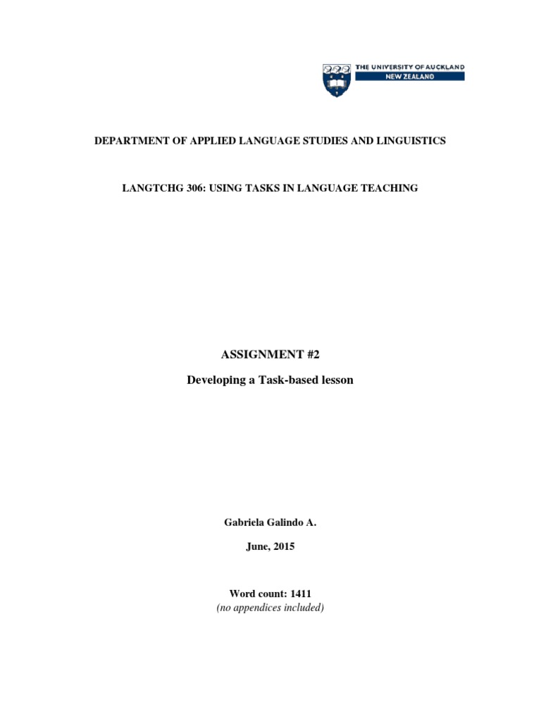 Task Based Lesson Plan | PDF | Language Education | Learning