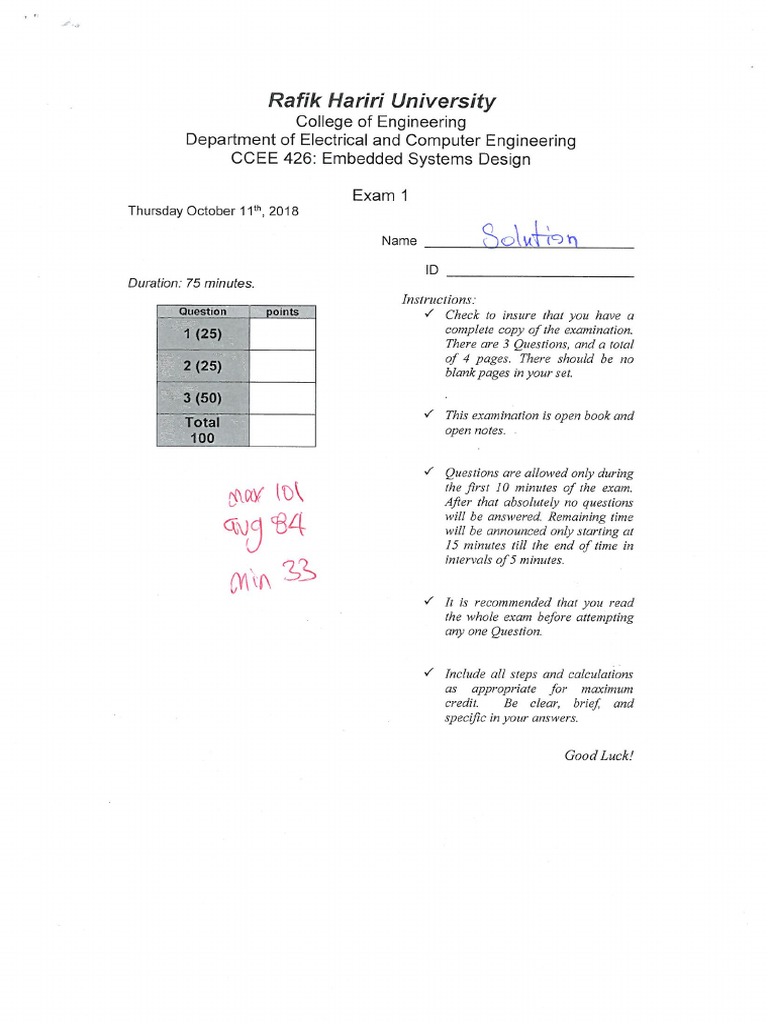 CCEE 426 - 2018 - 2019 - 1 - 2018 10 11 Exam 1 Solution and Grading ...